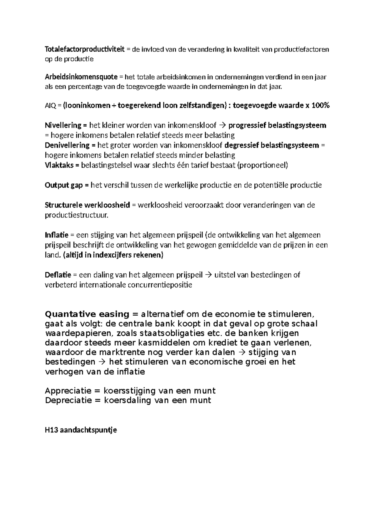 Aantekeningen Economie SE3: Invloed van Productiefactoren en ...