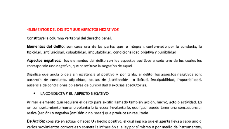 Guía del Segundo Parcial: Delitos y sus Aspectos Negativos - Studocu