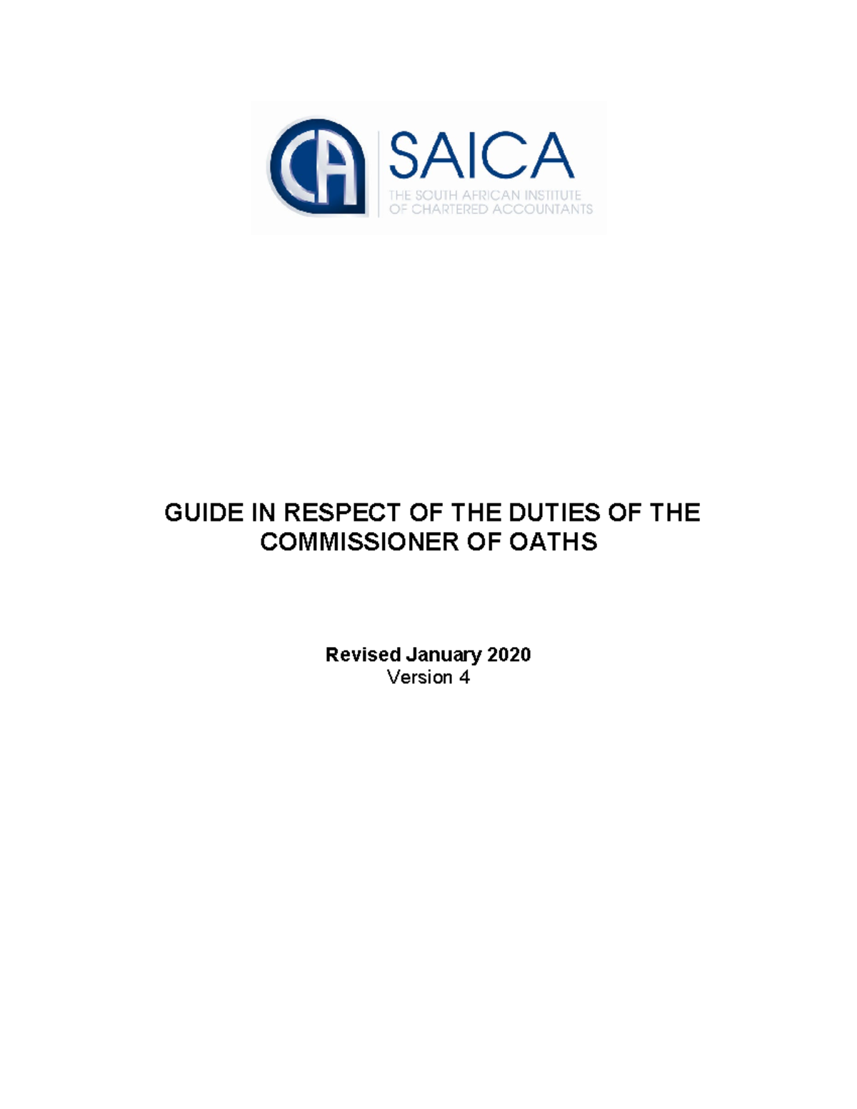 Guide on Duties of the Commissioner of Oaths: SAICA Overview - Studocu