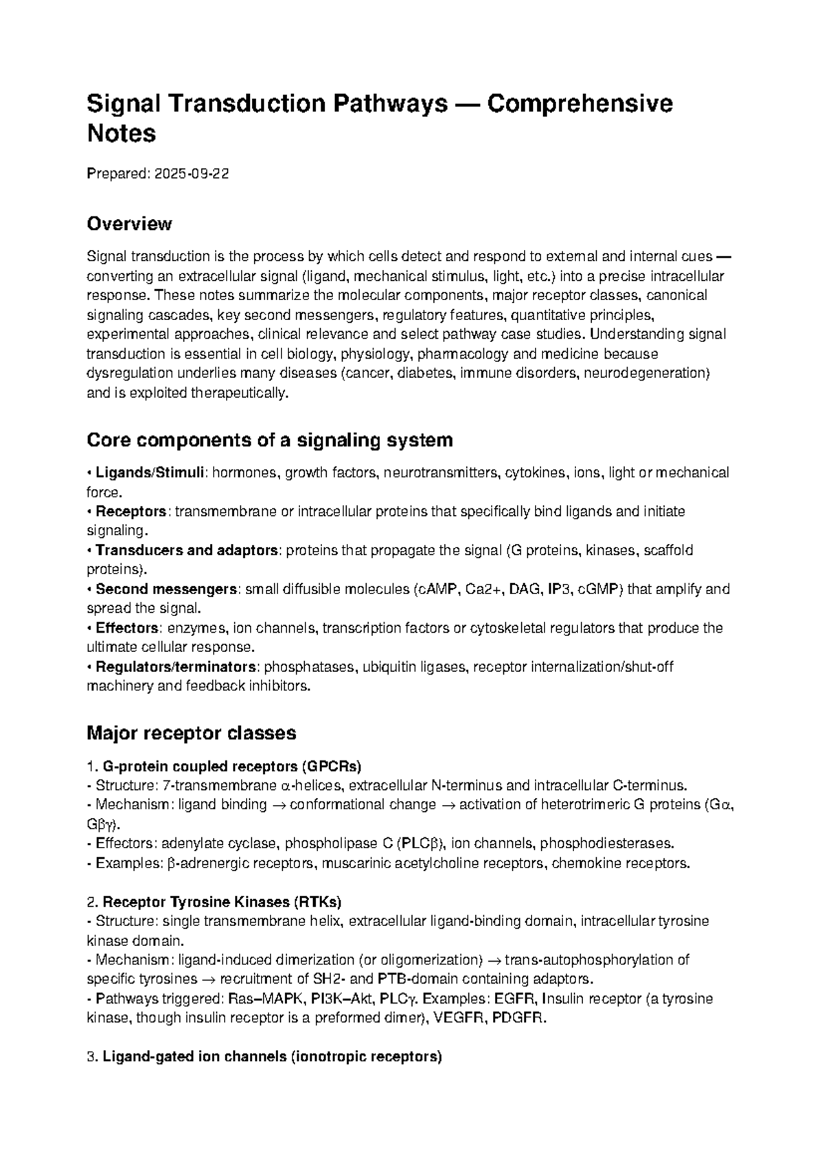Signal Transduction Pathways: Comprehensive Notes for Cell Biology ...