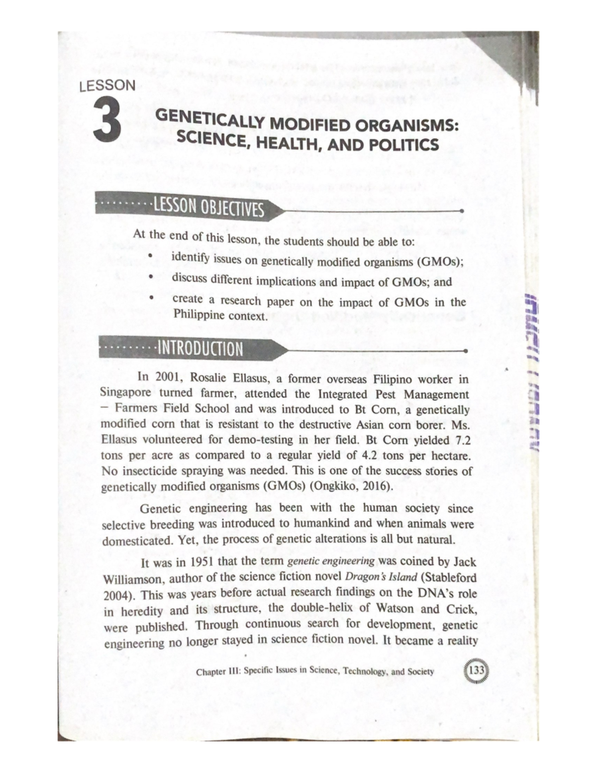 Chapter 13: Genetically Modified Organisms - Science & Politics ...