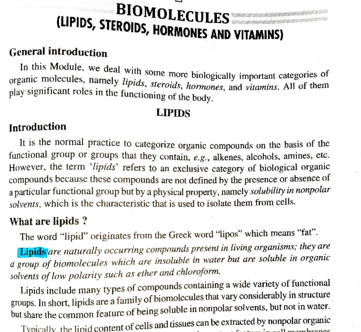 Biomolecules: An Overview of Lipids and Steroids in Biology - Studocu