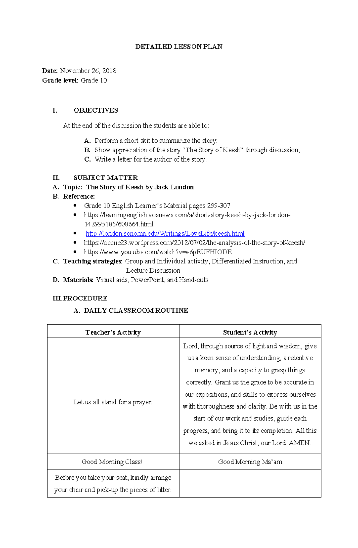 396888352-Detailed-Lesson-Plan-on-The-Story-of-Keesh - Studocu