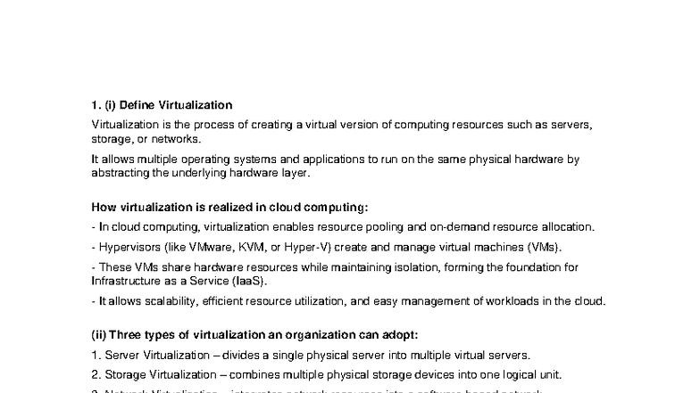 COMPUTER SCIENCES: Virtualization & Cloud Security Strategies - Studocu