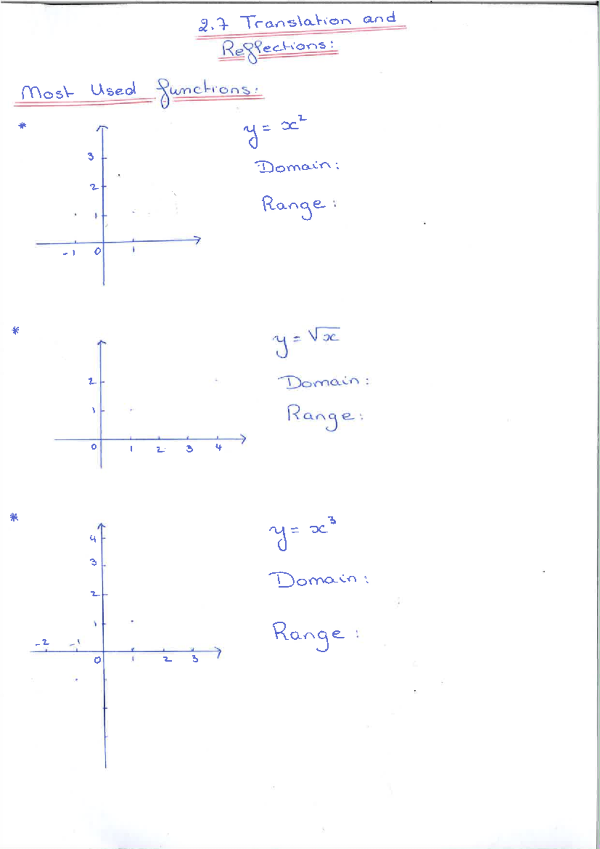 Lecture Math 203 Sec 2 - 2 Translation and Refiections: Most Used ...