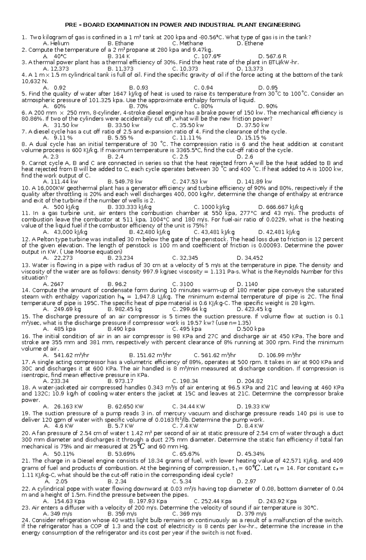 531543084-PIPE - Final Exam Notes on Power and Industrial Plant ...