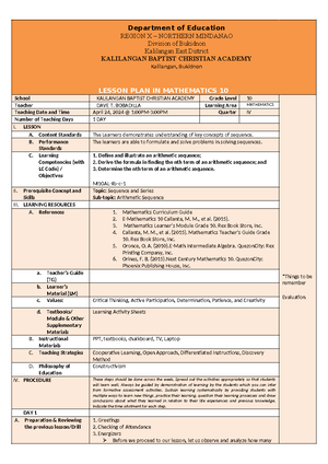 Daily Lesson Plan Sample - Daily Lesson Plan Subject: English Grade ...