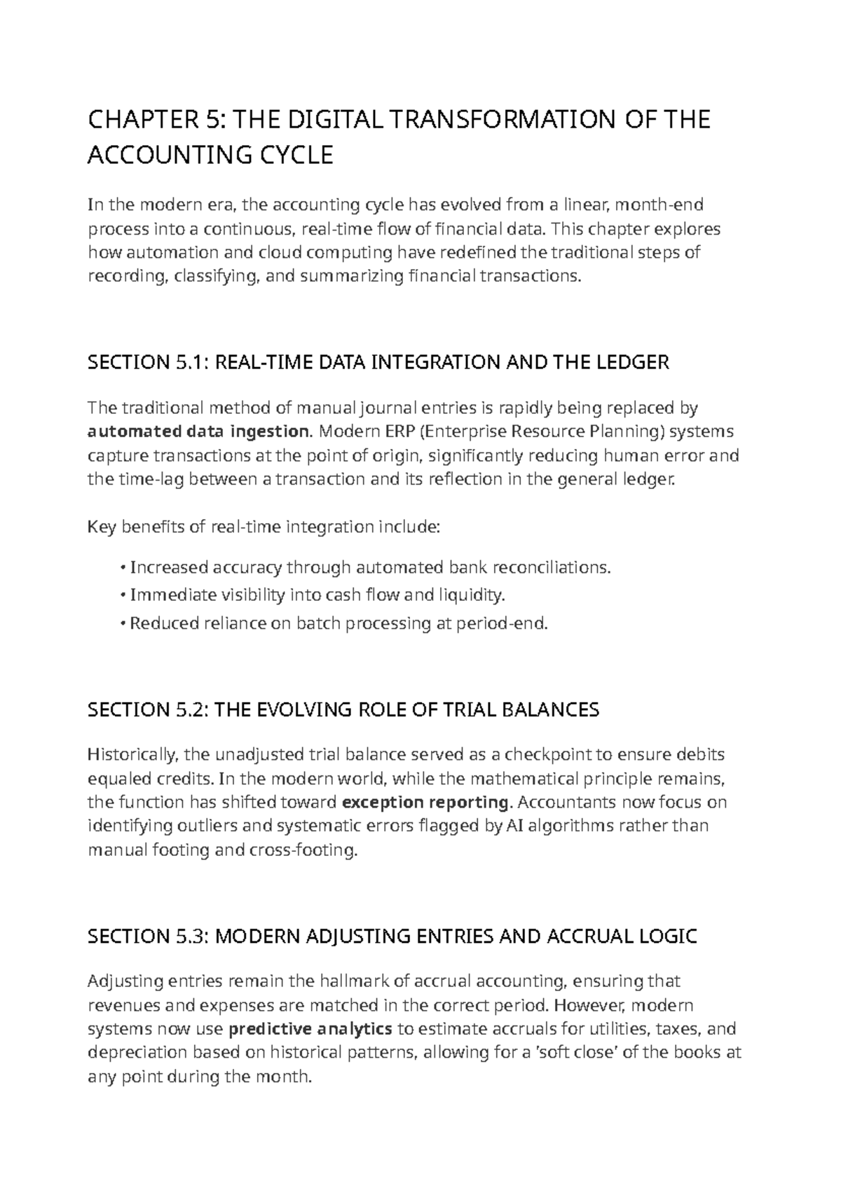 CHAPTER 5: DIGITAL TRANSFORMATION IN ACCOUNTING CYCLE - Studocu
