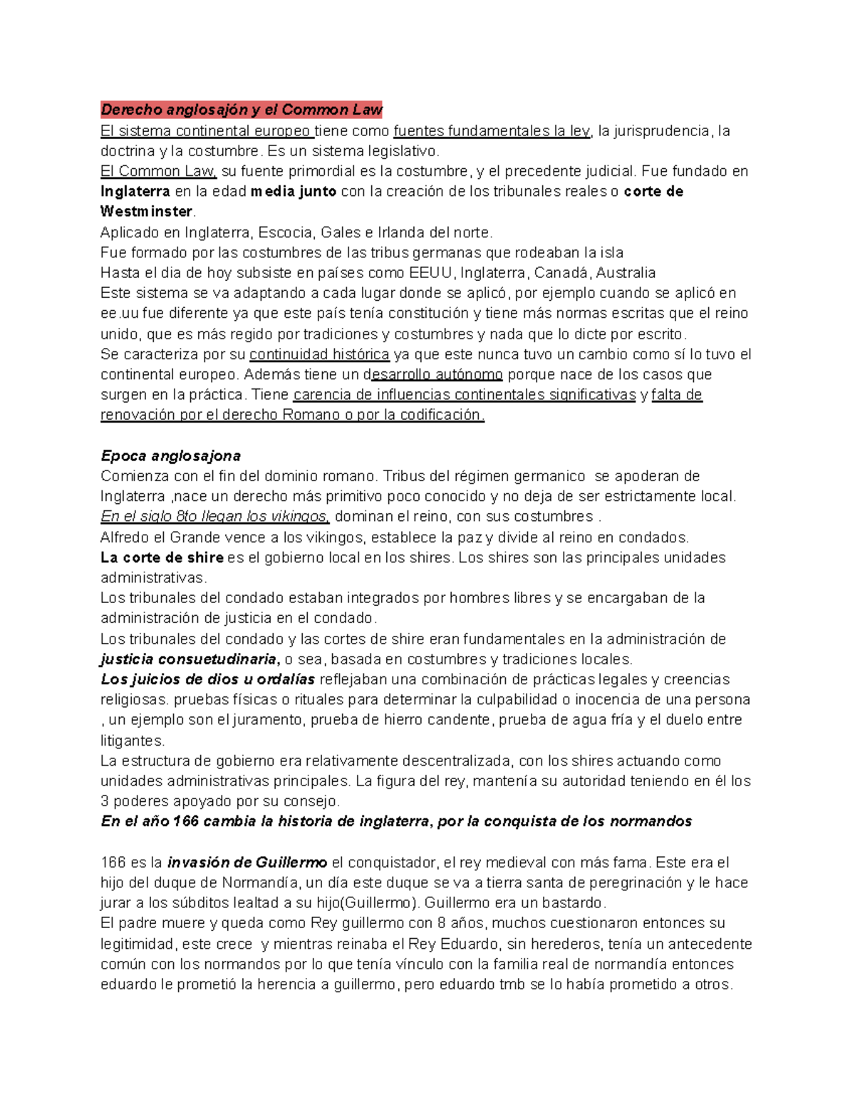 Derecho Anglosajón y Common Law: Evolución y Características - Studocu