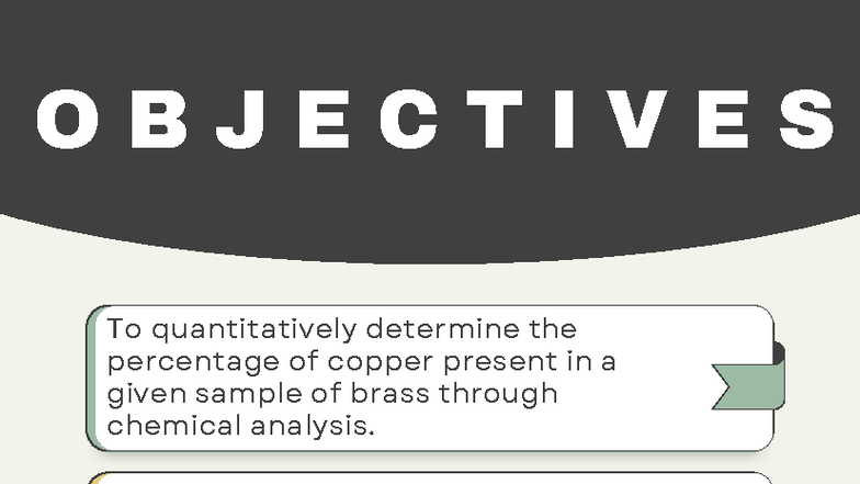 Quantitative Analysis of Copper in Brass Sample - Chem 101 Lab - Studocu