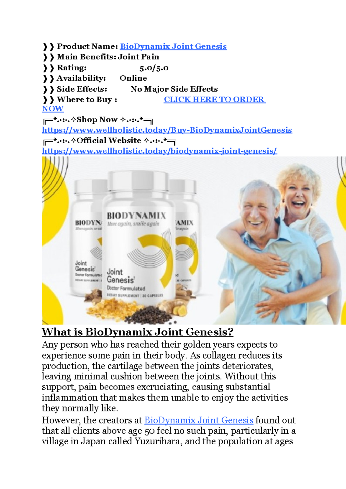BioDynamix Joint Genesis: Comprehensive Review & Benefits Overview ...