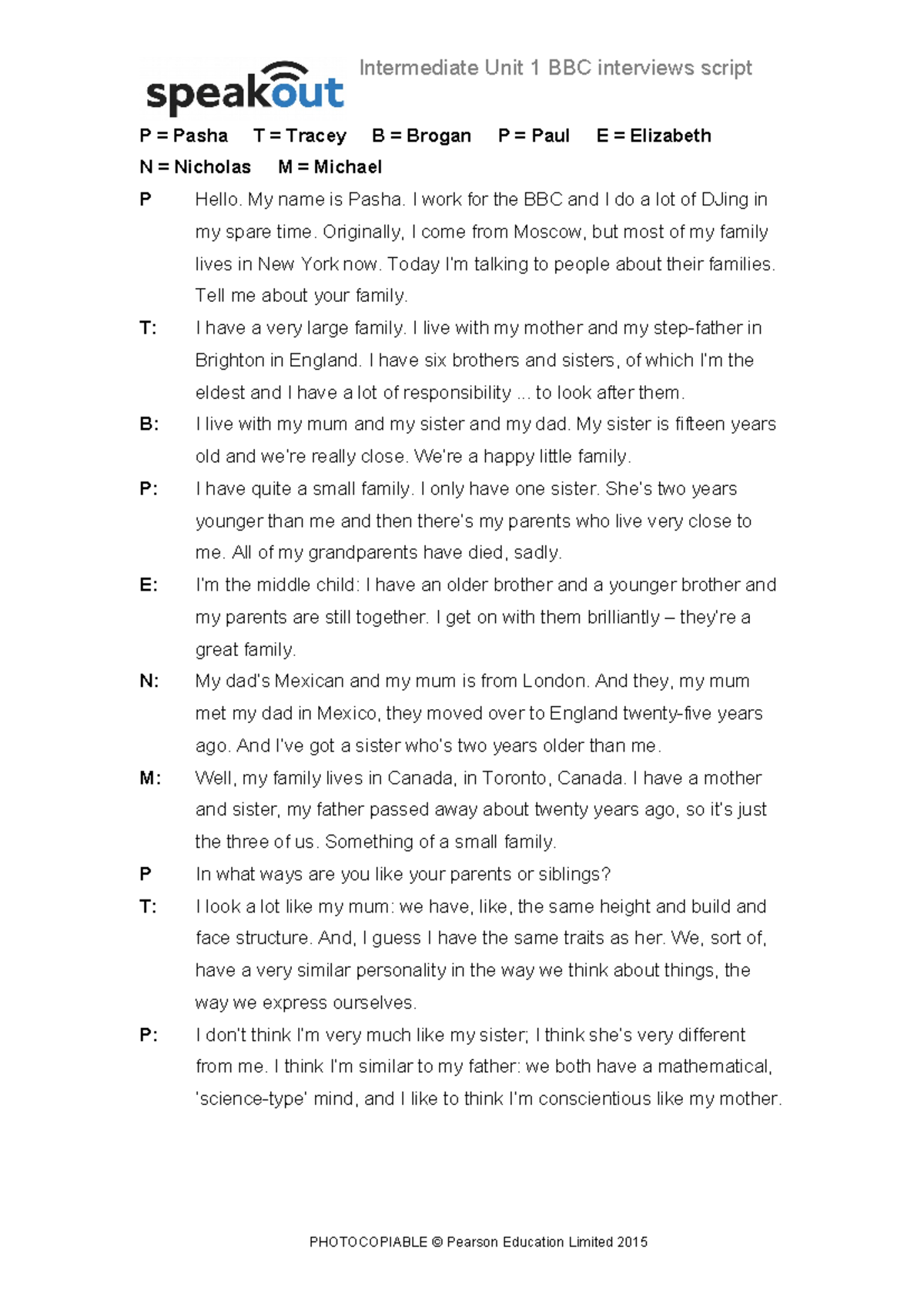 BBC Interview Scripts: Family, Communication, and Dream Jobs - Studocu