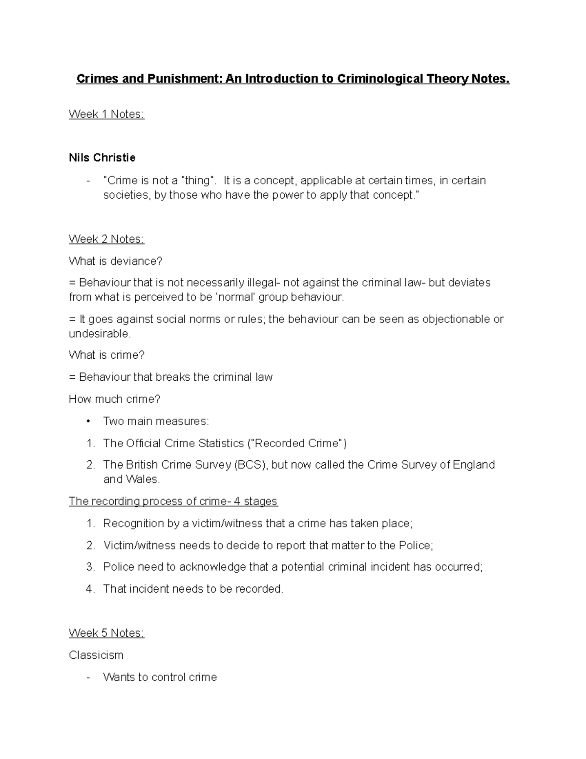 Neo-Marxists Theories of Crime and Deviance Notes - Neo-Marxists ...