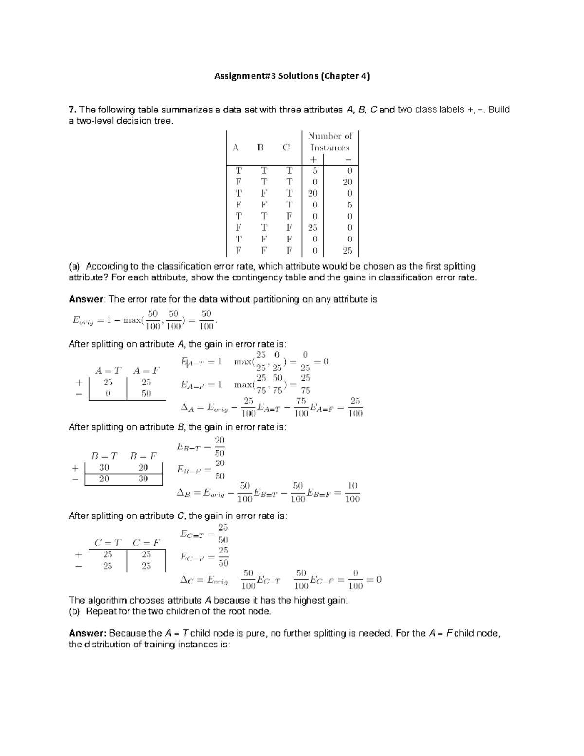 Assignment 3 Solutions: Decision Trees & Bootstrap Methods Analysis ...