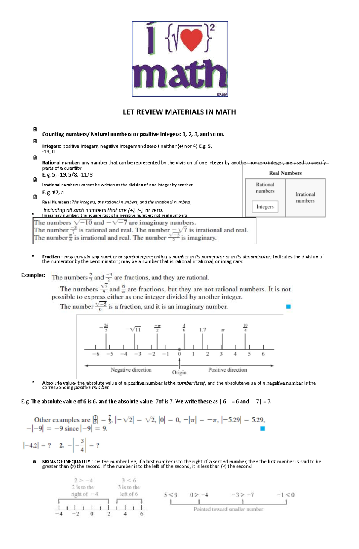 LET-Reviewer-Math - REVIEWER - LET REVIEW MATERIALS IN MATH Counting ...