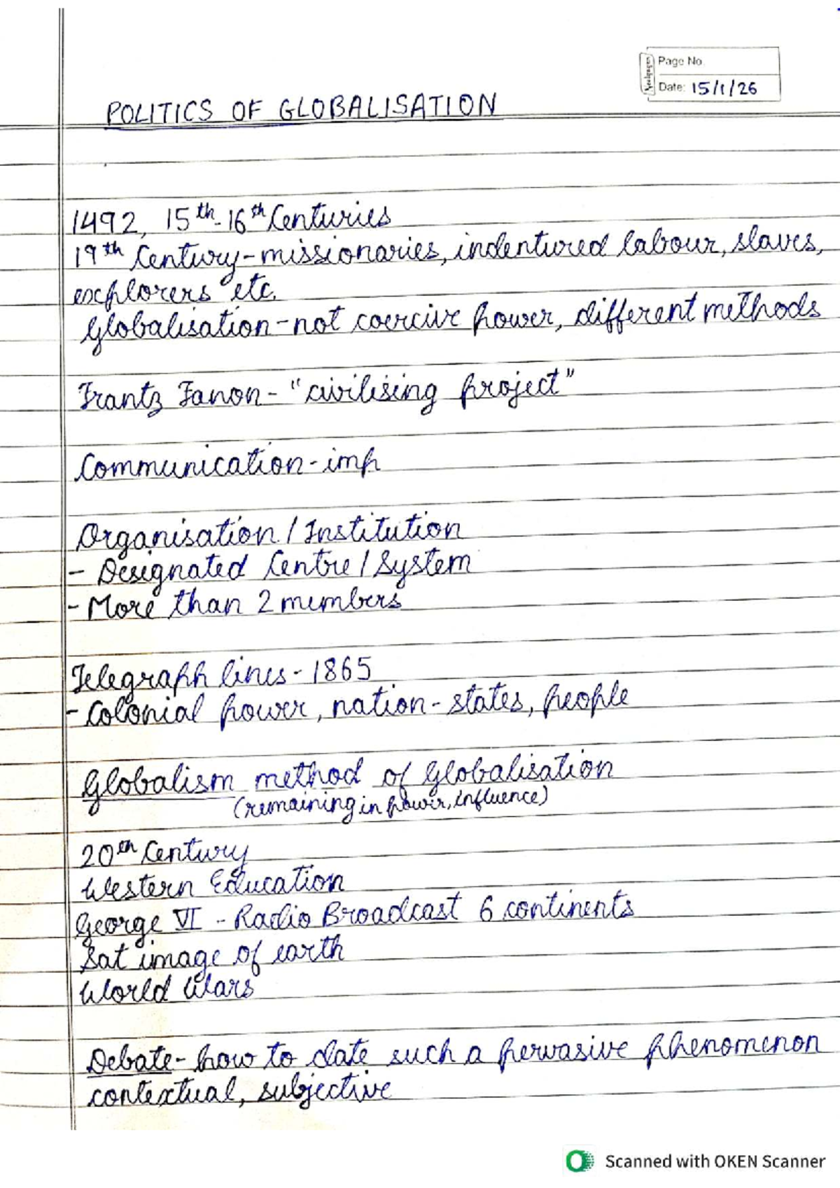 Politics of Globalisation: Insights from Unit 1 - Sem 4 - Studocu