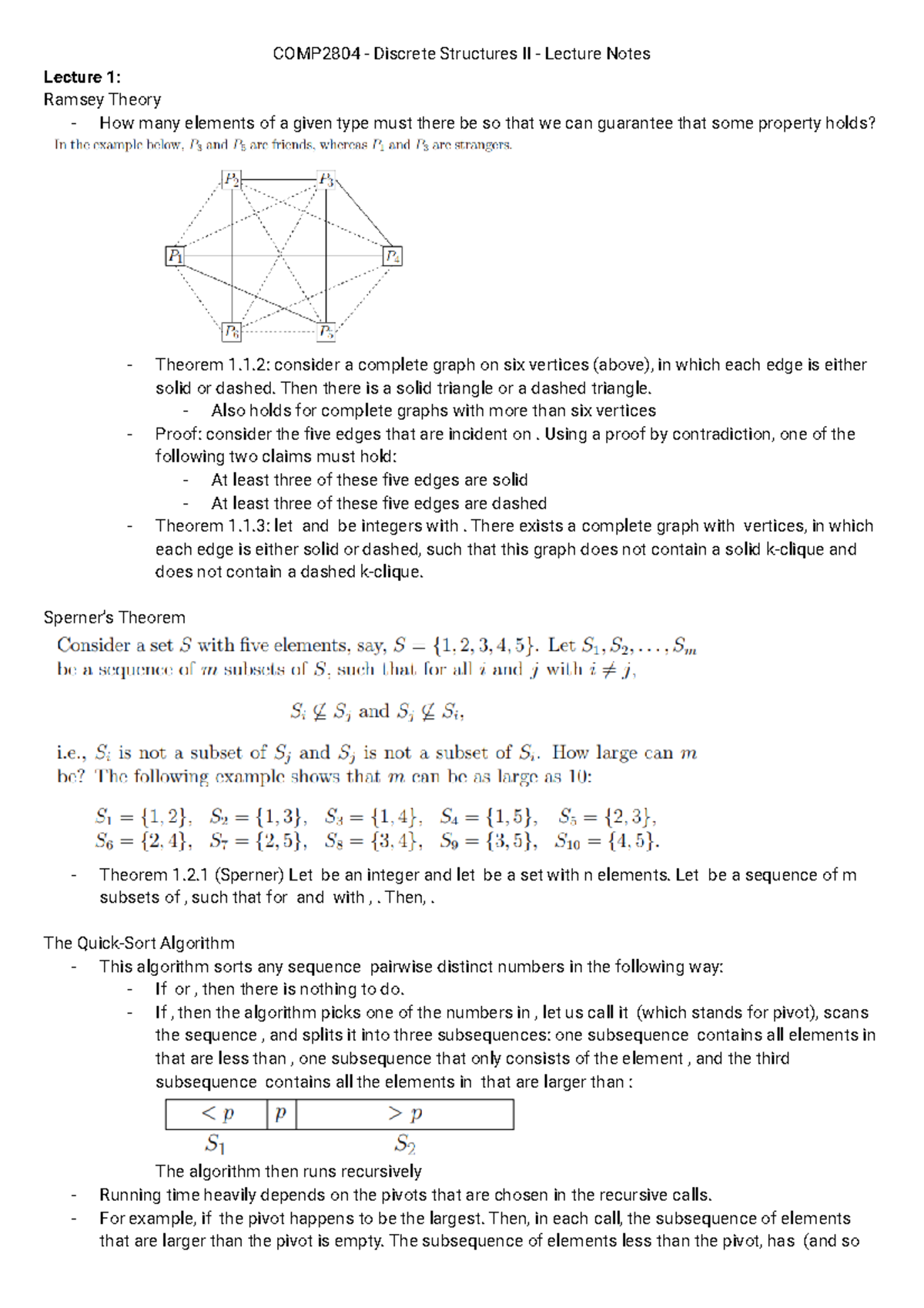 COMP2804 - Discrete Structures II - Lecture Notes - 1: consider a ...