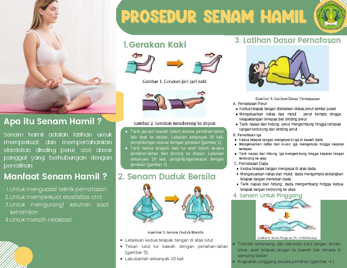 Leaflet Senam Hamil: Panduan Gerakan dan Manfaat - Studocu