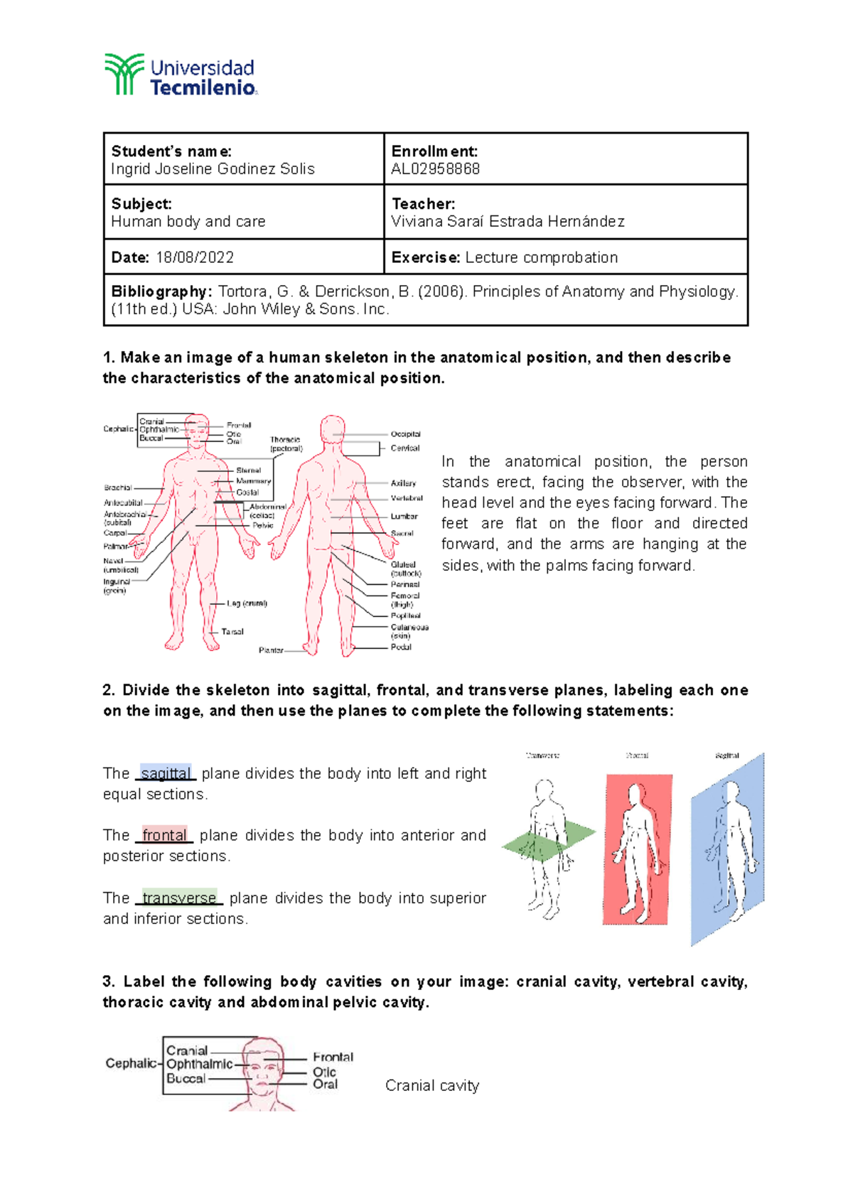 CL1, human body care - ..... - Student’s name: Ingrid Joseline Godinez ...