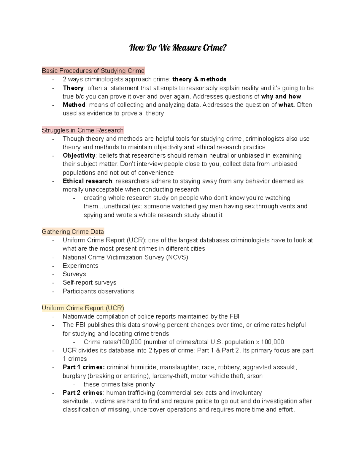 How do we measure crime - How D W Measur Crim ? Basic Procedures of ...