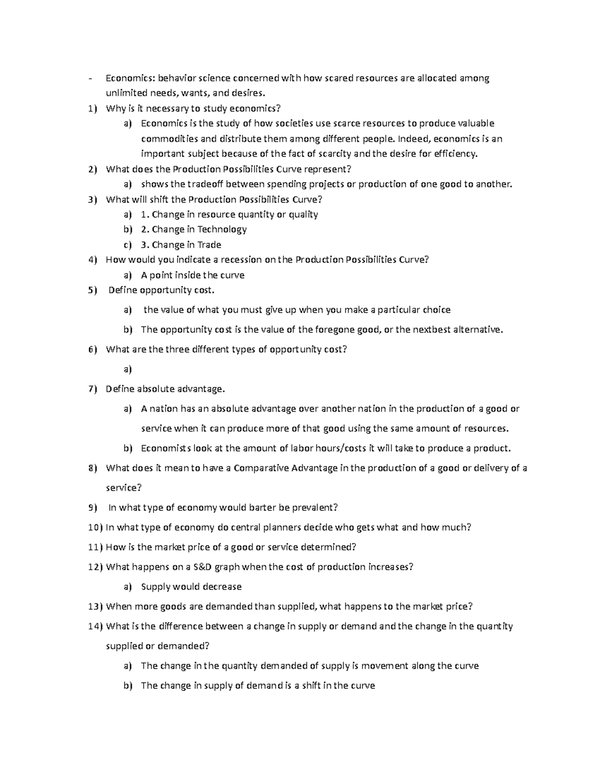 AP MACROECONOMICS Midterm Review Guide: Key Concepts and Terms - Studocu