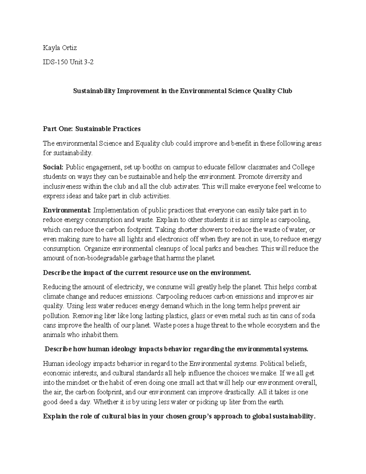 IDS 3-2 - Project Template: Sustainability Practices in IDS-150 - Studocu