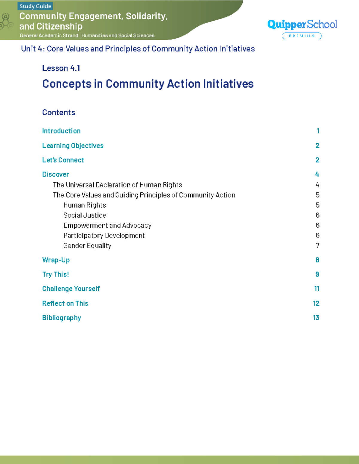 CSC 12 Lesson 4 Concepts in Community Action Initiatives - Studocu