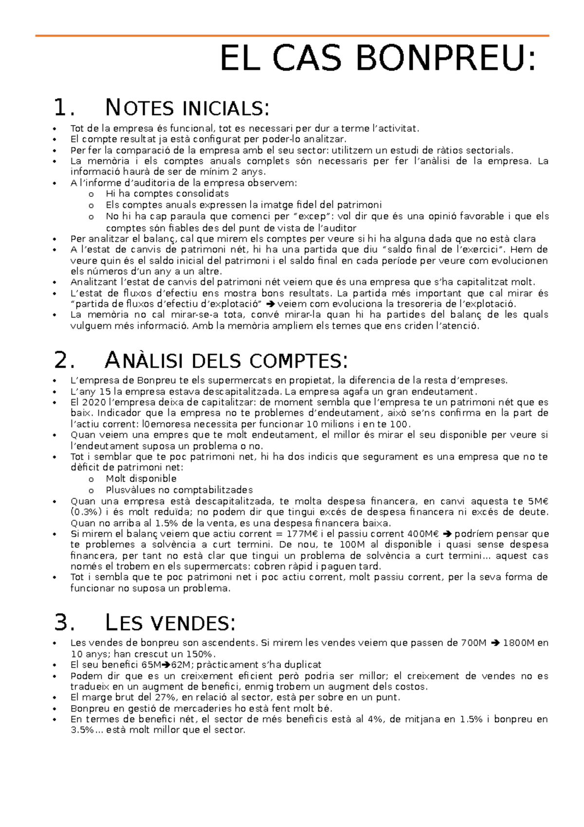 EL CAS Bonpreu - el cas bon preu analisi estats comptables - EL CAS ...