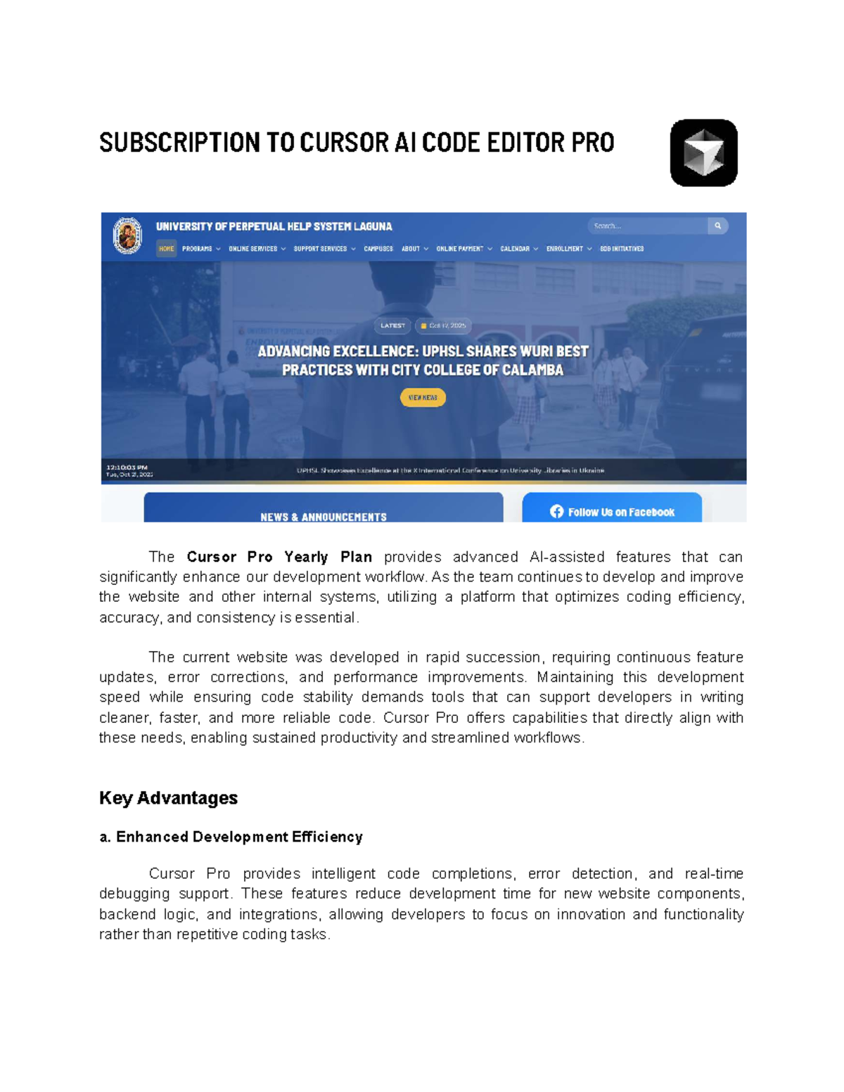 Cursor AI Code Editor Pro Subscription Overview - Studocu