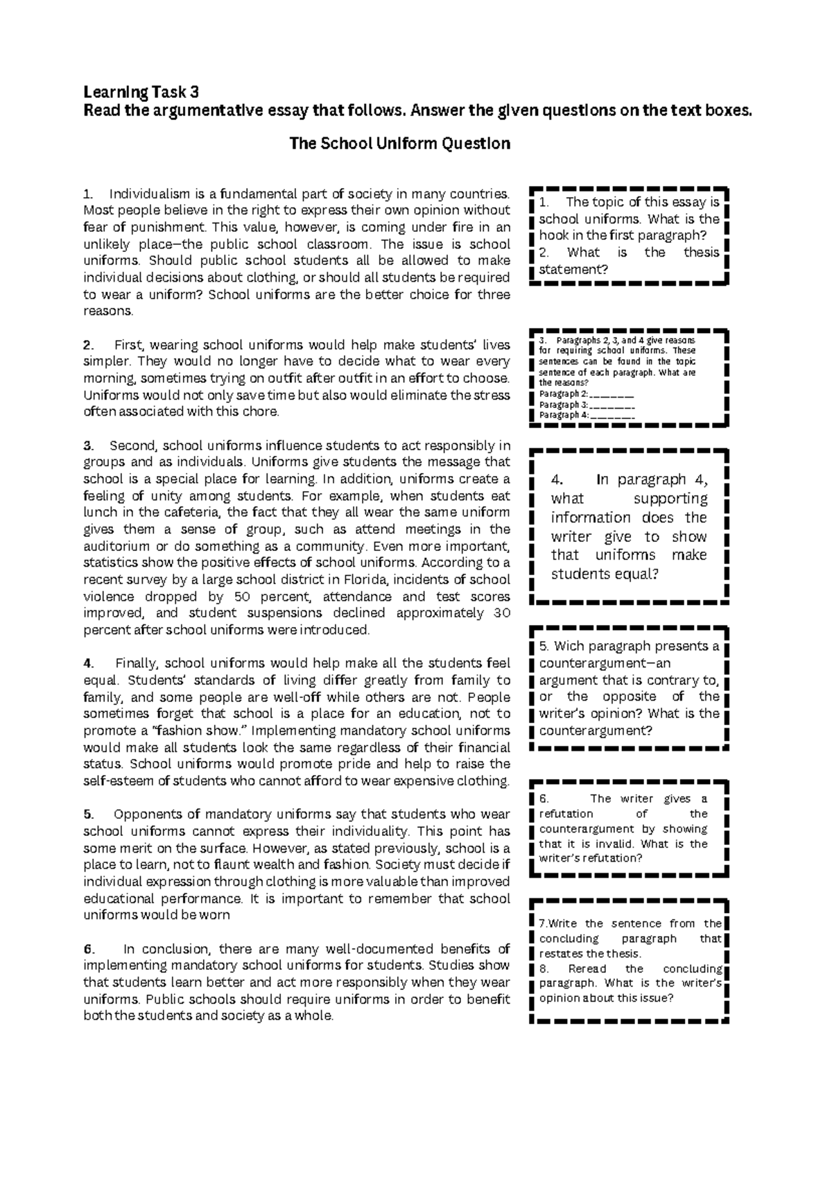 LT 3 grade 9 - ACTIVITY SHEET - b Learning Task 3 Read the ...