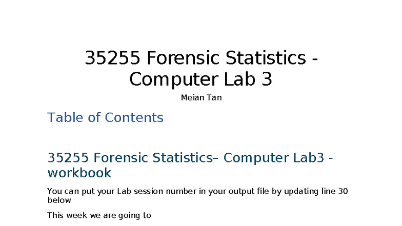 35255 Forensic Statistics Lab 3: Data Analysis & Visualization - Studocu