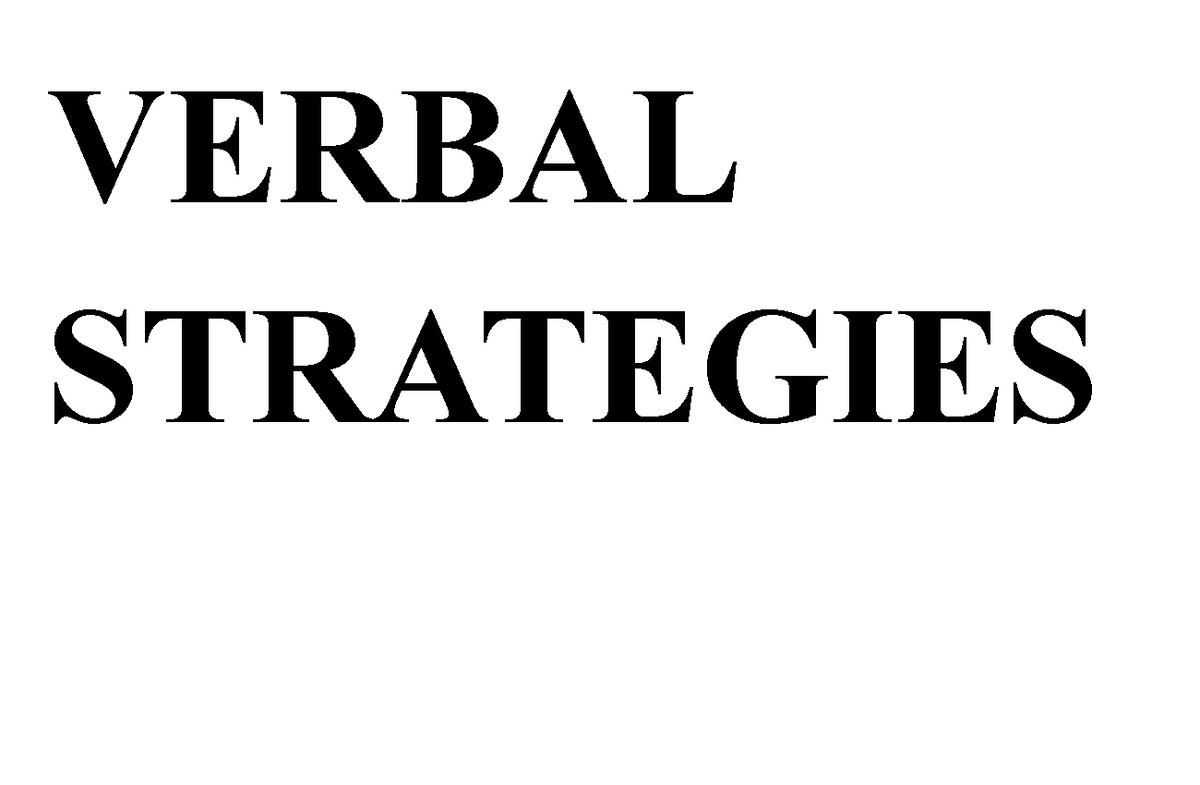 Verbal Strategies - DSVXCVVCV - English 1: Reading, Writing and Oral ...