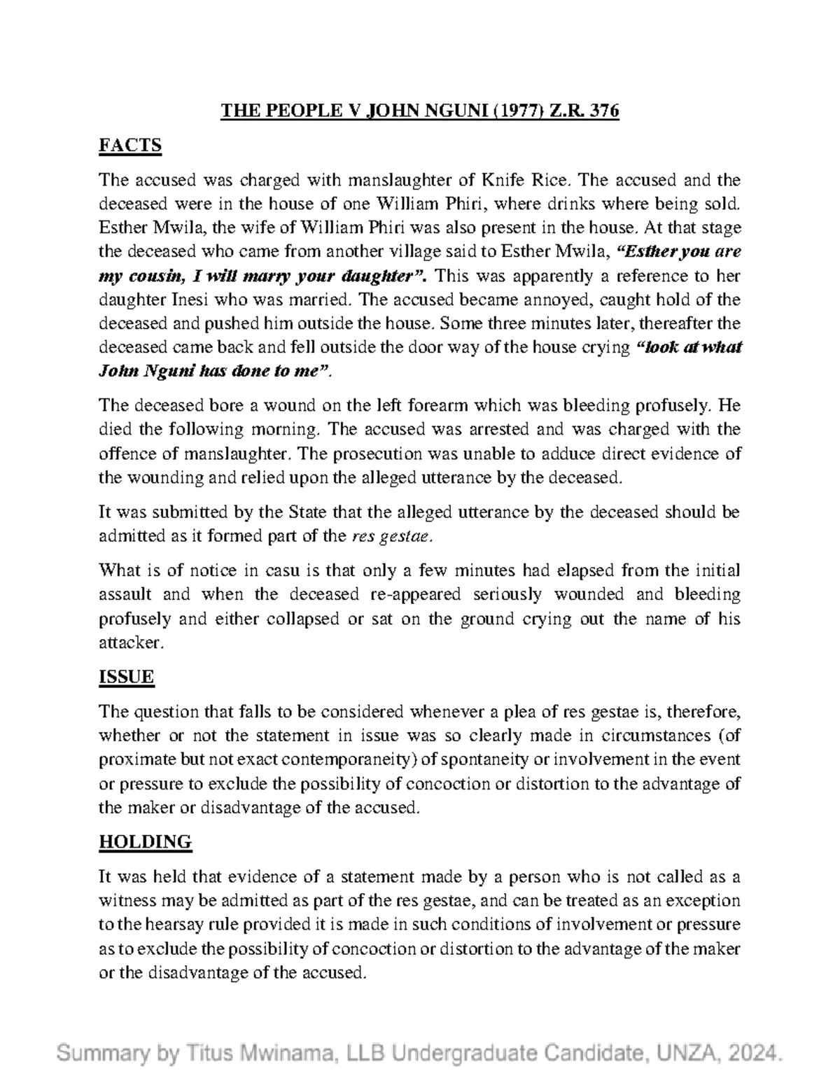Phiri v The People: Appeal Judgment Analysis (Criminal Case 118/2020 ...