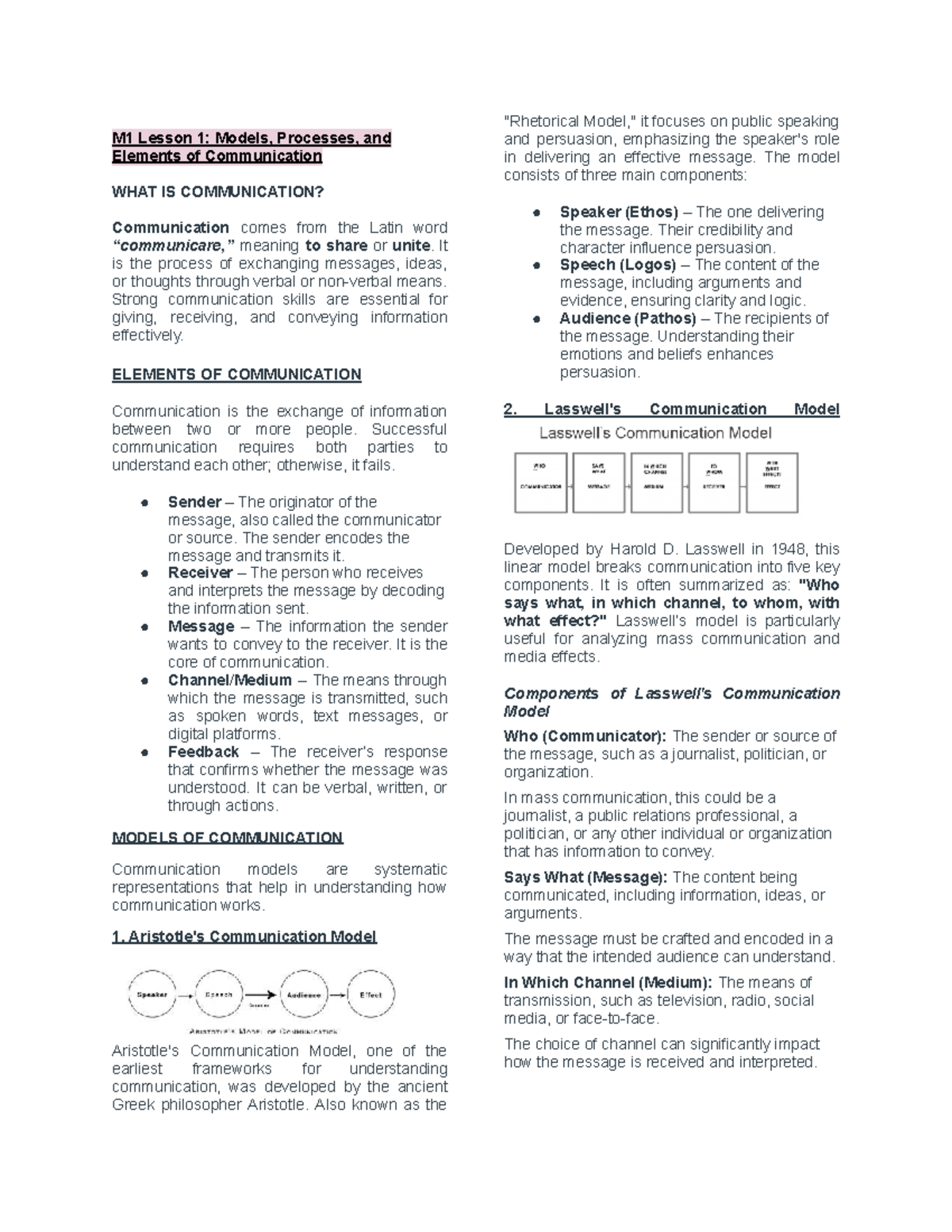 PCOM Midterm: Communication Models, Principles, and Ethics Explained - Studocu