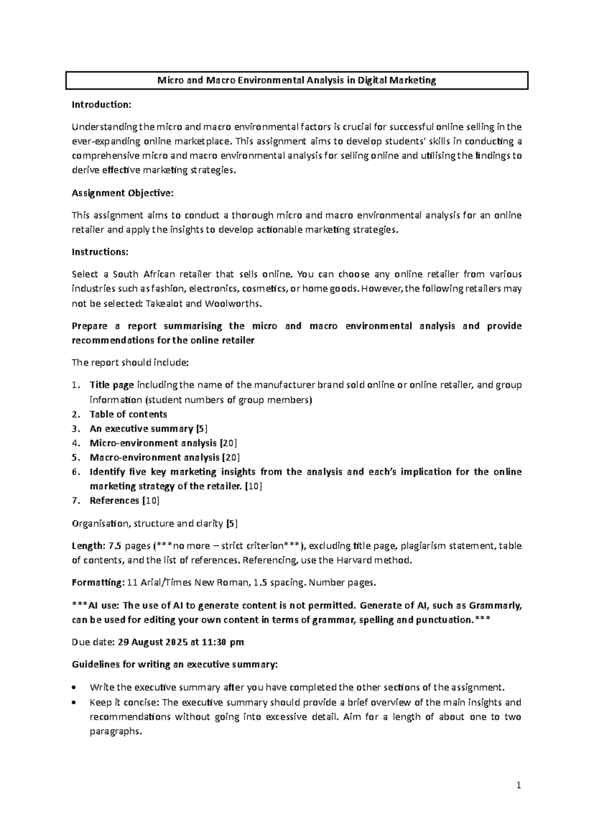 Micro & Macro Environmental Analysis for Online Retailing (MKT101 ...