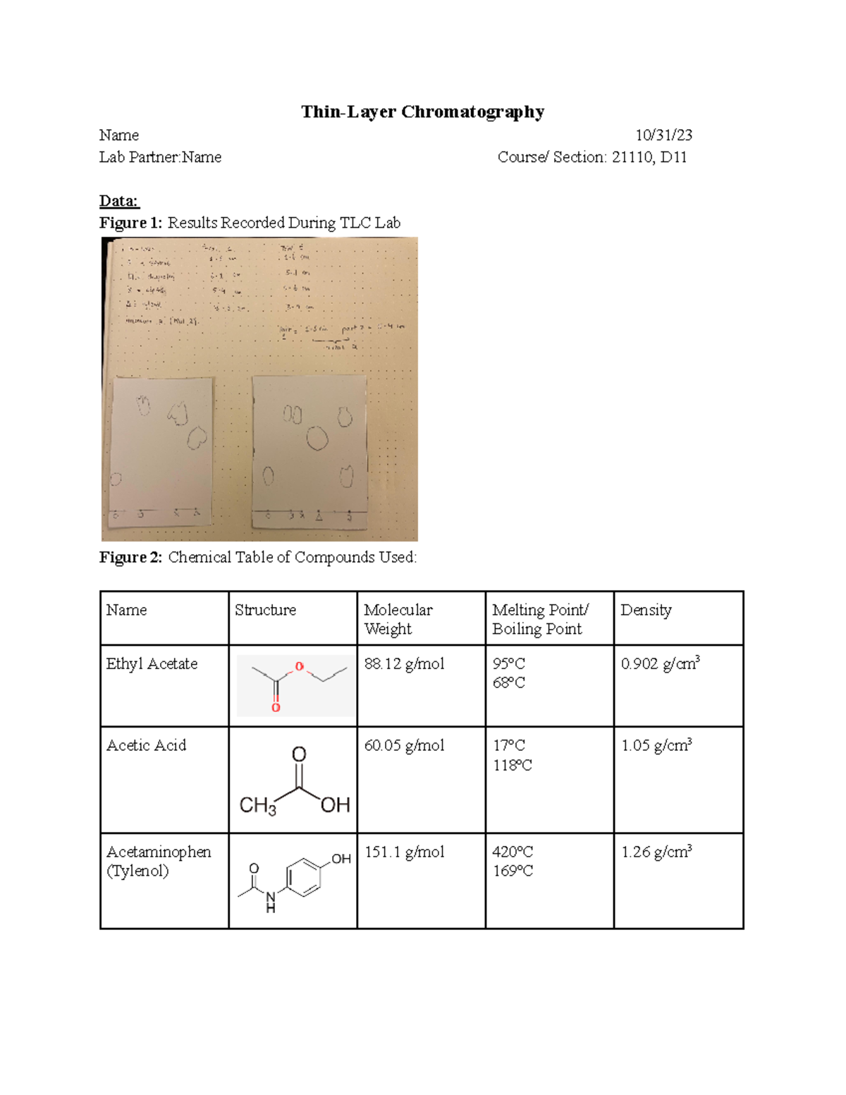 Orgo 1 TLC Lab Experiment: Analyzing Compound Polarity & Rf Values ...