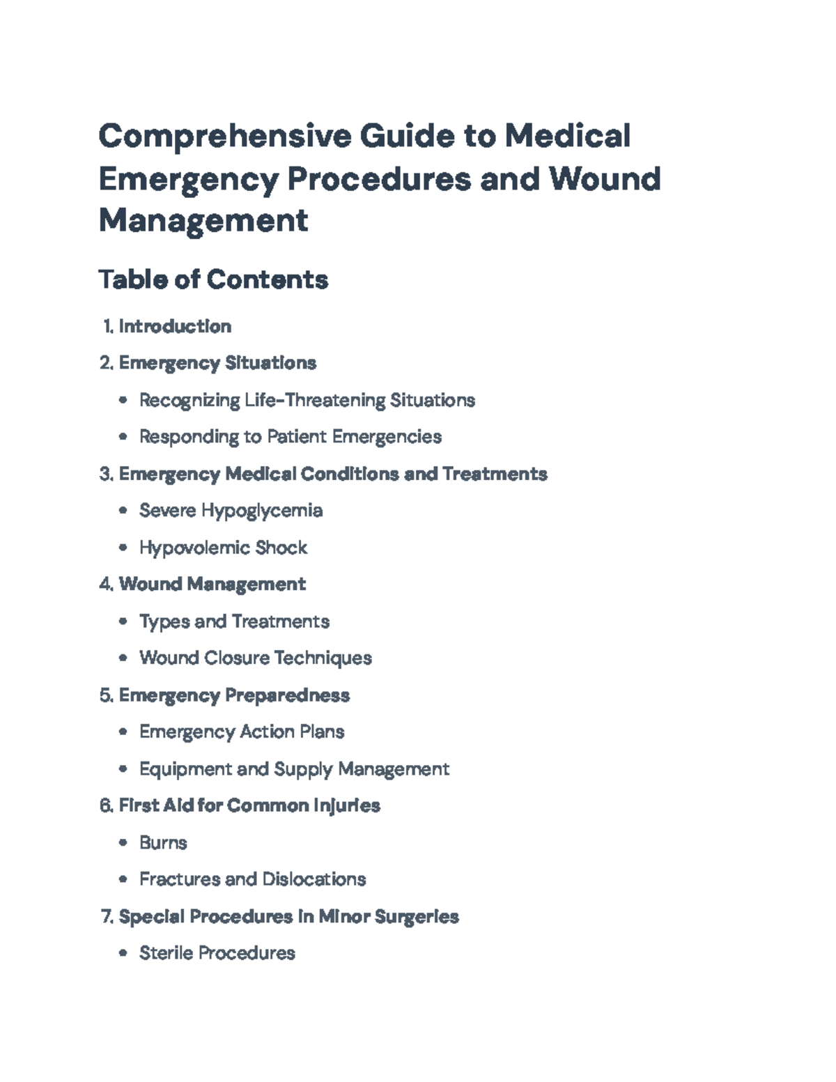 Comprehensive Guide to Emergency Medical Procedures and Wound Care ...