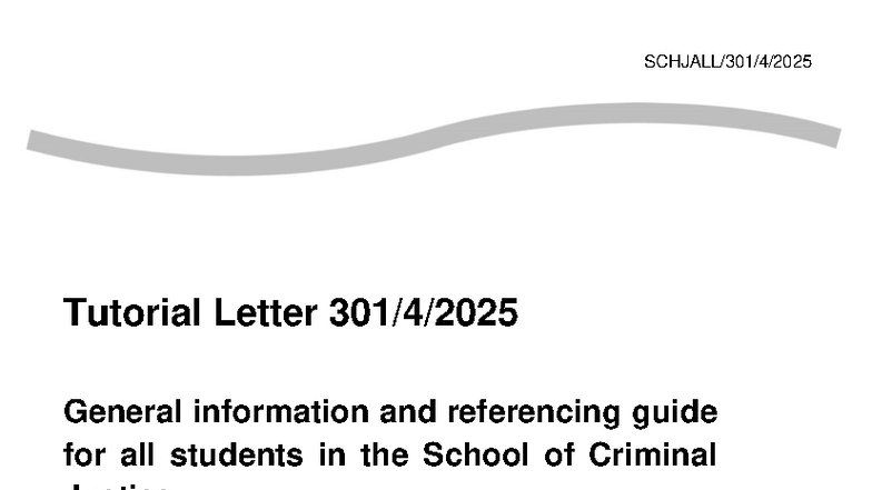 Tutorial Letter 301/4 - Important Info for Criminal Justice Students ...