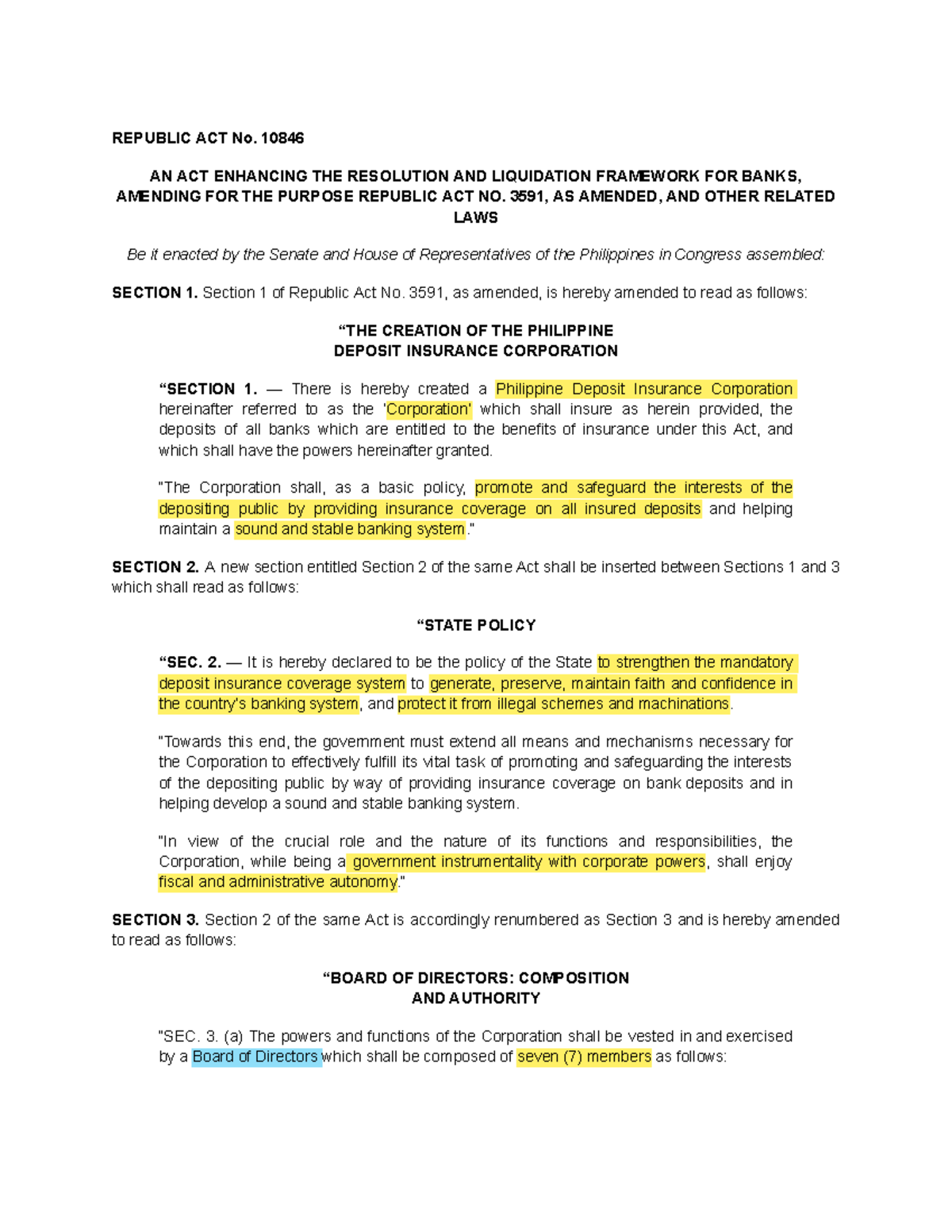 Republic Act No. 10846: Enhancing Bank Resolution & Liquidation ...
