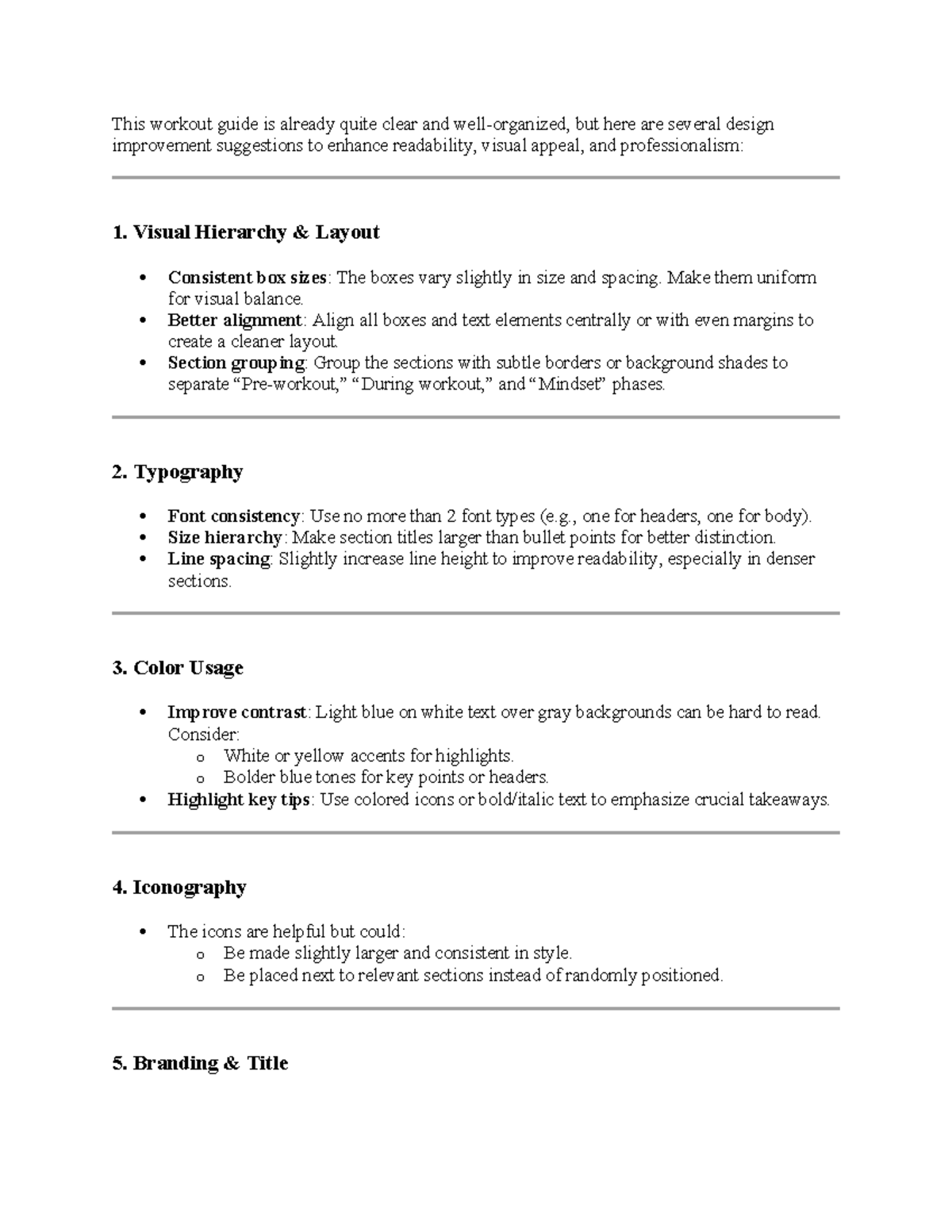 Design Improvement Suggestions for Workout Guide: Enhancing Readability ...