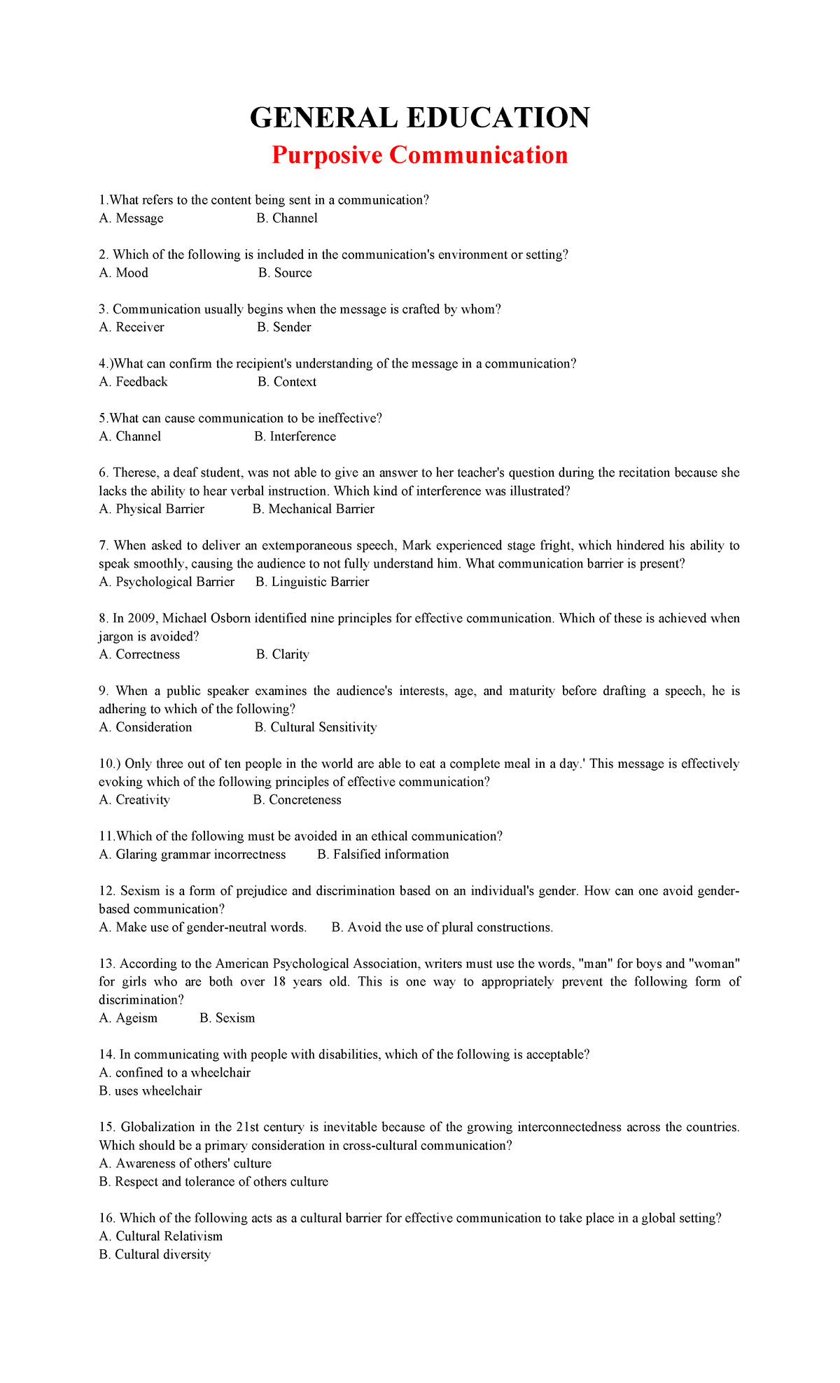 GED ED & PROF ED Comprehensive Reviewer Booklet - Studocu
