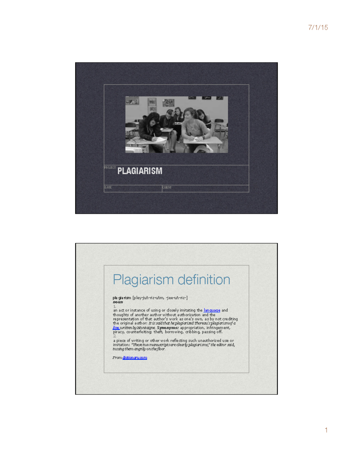 Plagiarism Handout: Definition, Types, and Consequences - Studocu