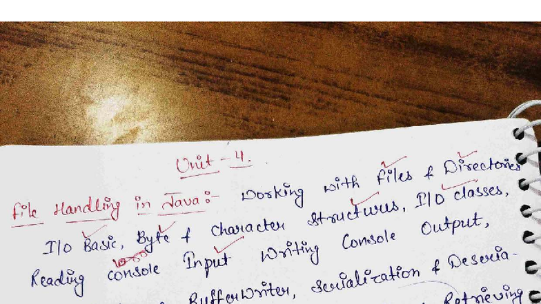 Unit 4: File Handling and Stream Processing in Java Programming - Studocu