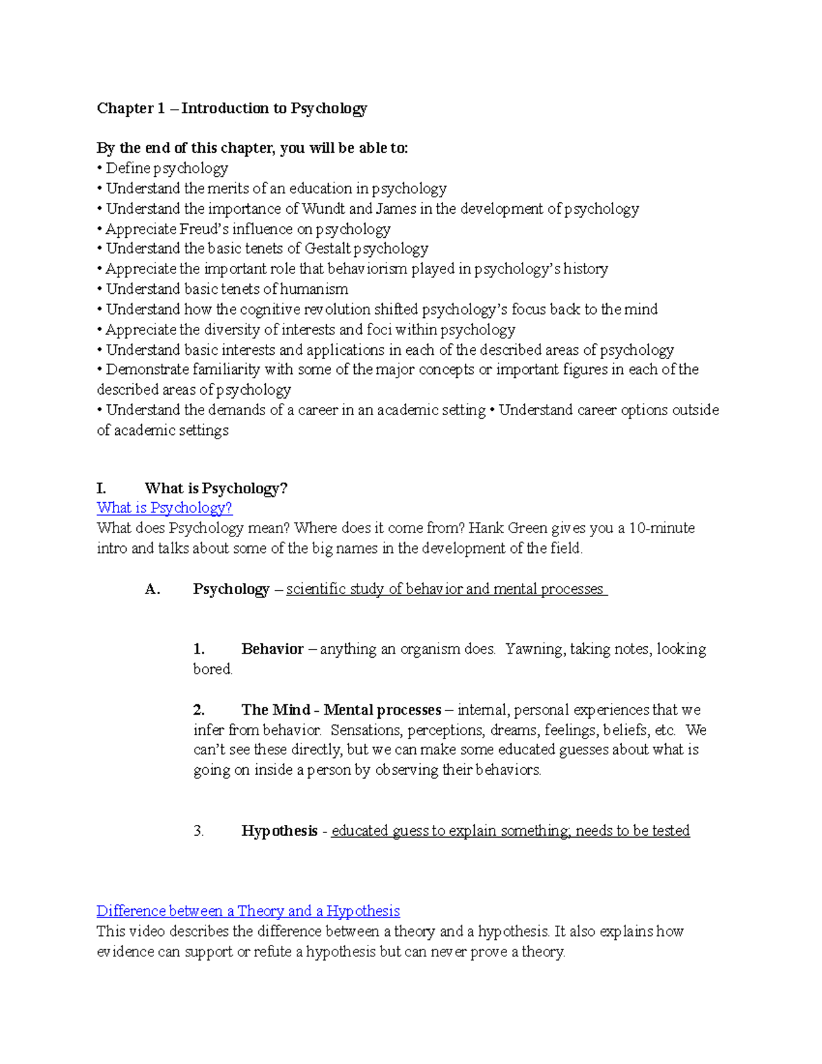 Psychology Overview: Key Theories and Figures in PSY 101 - Chapter 1 ...