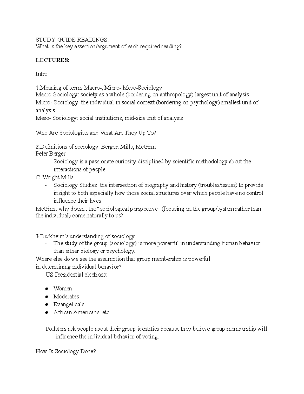 SOC 300 Macro Test Study Guide: Key Concepts and Theories - Studocu