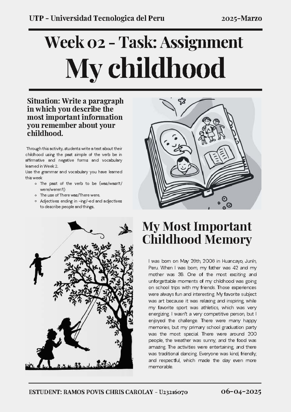 Childhood Memory - Week 02 - Task: Assignment My Most Important ...