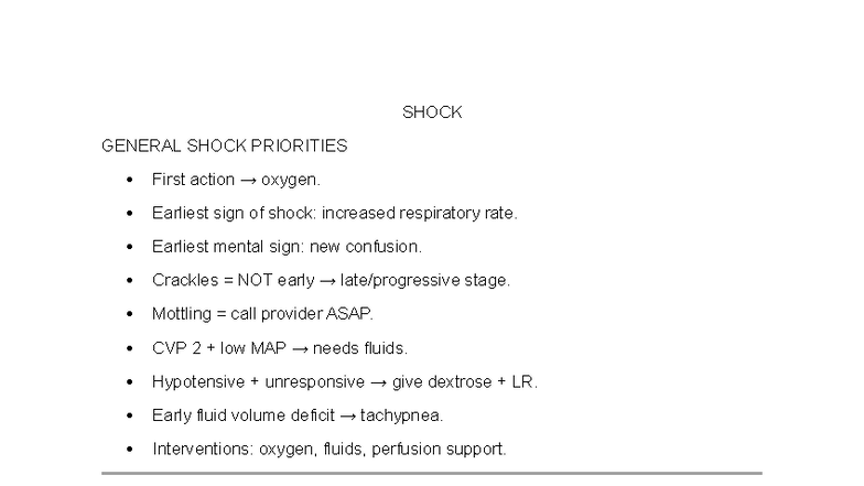 Shock - Study Guide (Critical Care Nursing) - Studocu