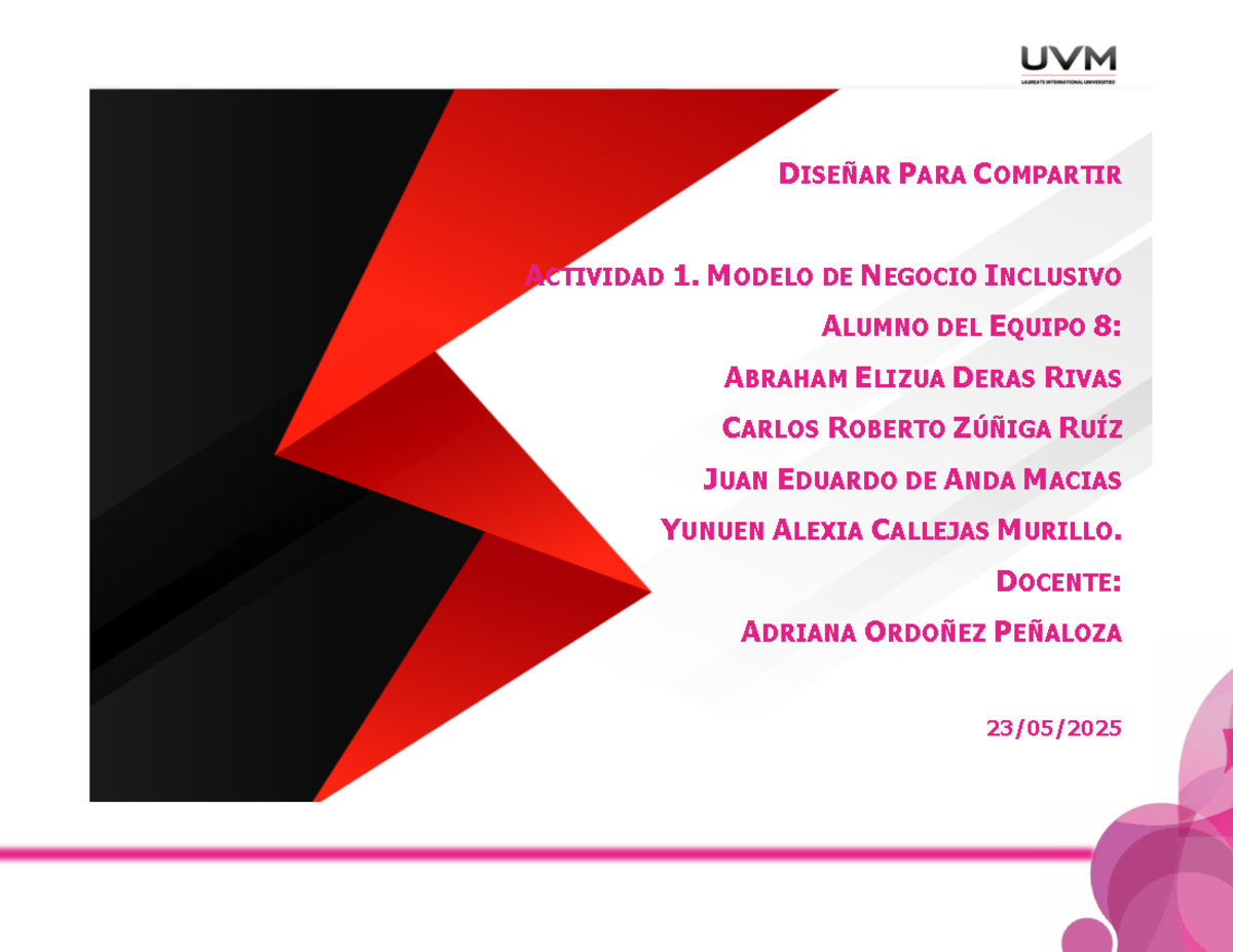 ACT1 EQ8 - Modelo de Negocio Inclusivo y Sostenible - Studocu