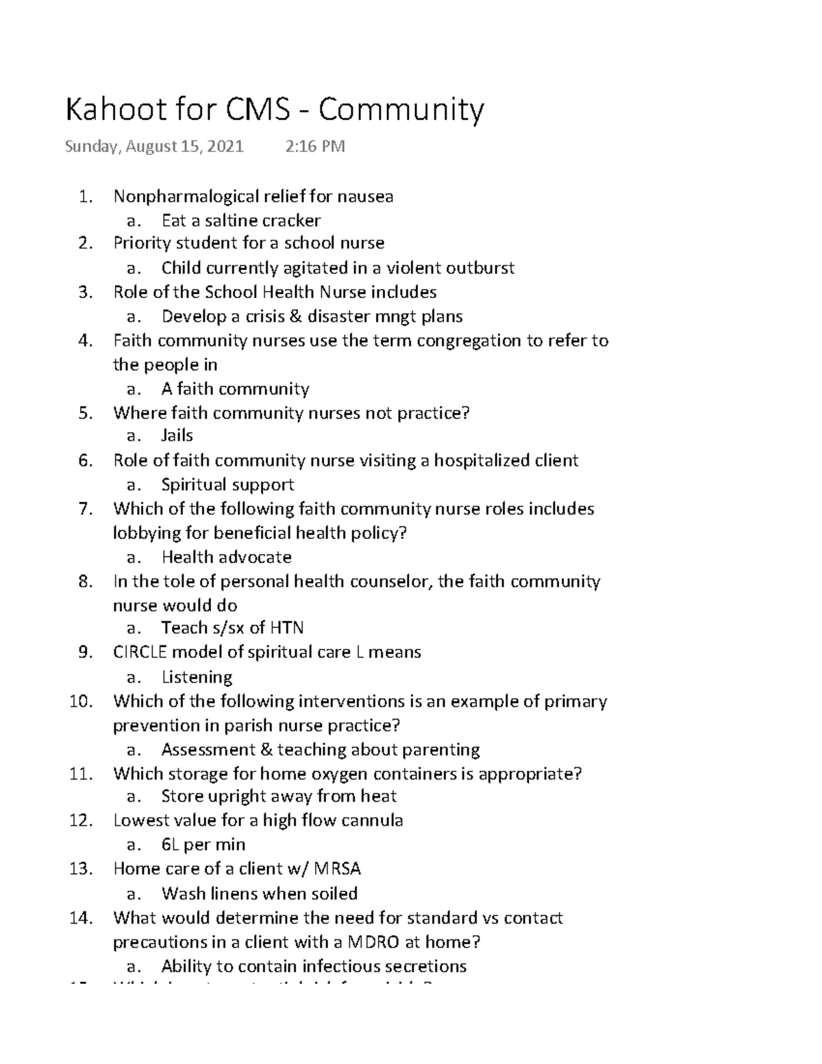 NIH Stroke Scale Group B Patients 1-6: Quick & Easy Guide - Studocu