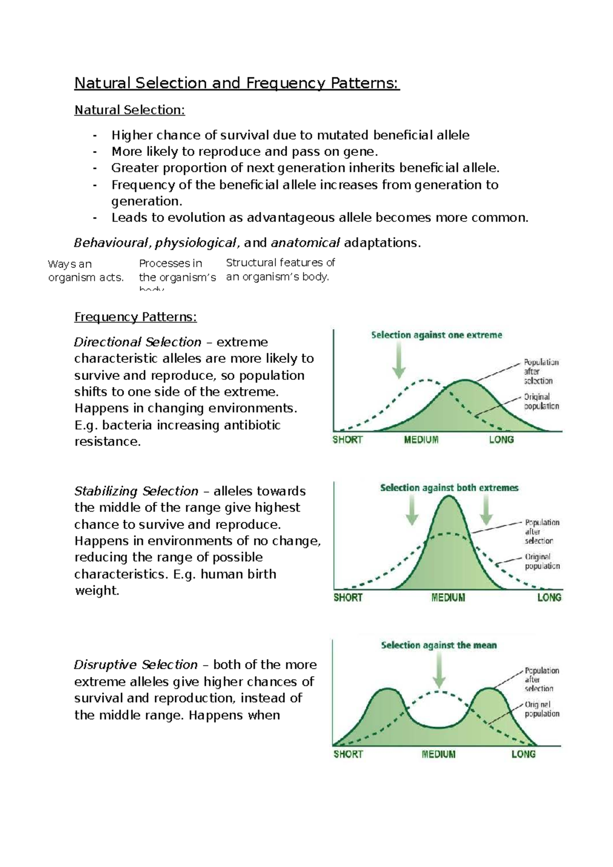 Natural Selection & Frequency Patterns: Evolutionary Mechanisms ...
